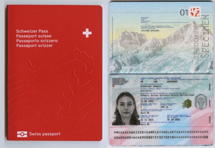 Neuer Schweizer Pass CHP22 wurde per 31.10.2022 eingeführt.